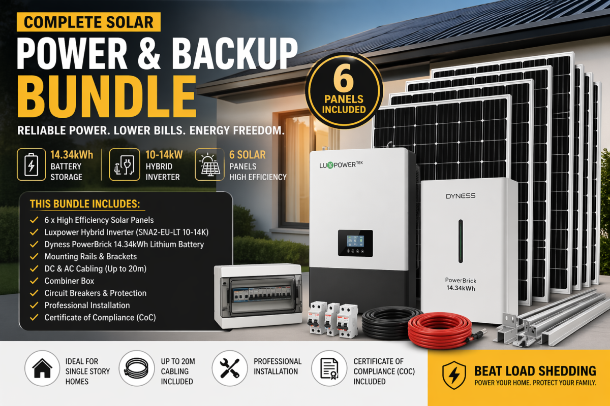 14.34kWh Solar Bundle | 6 Panels + Dyness + Luxpower - mUther